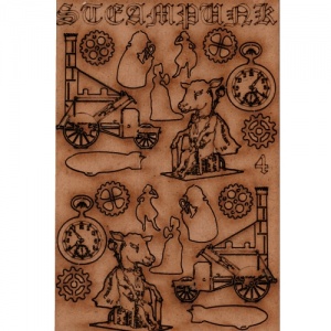 Mini Steampunk Motifs Wood Shapes 4 for altered art and crafts